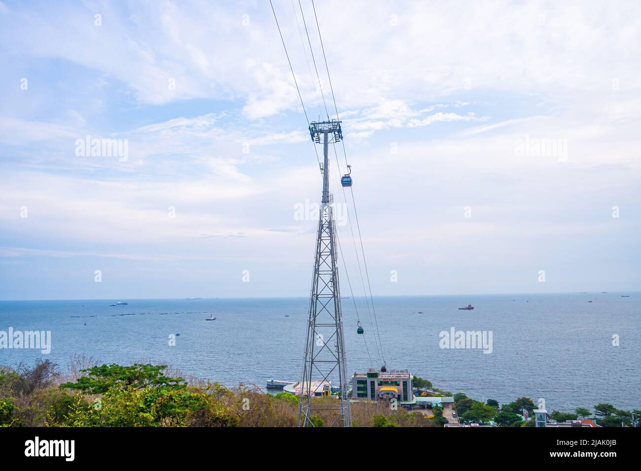 Ho May cable car and station on Nui Lon mountain in Vung Tau city and ...