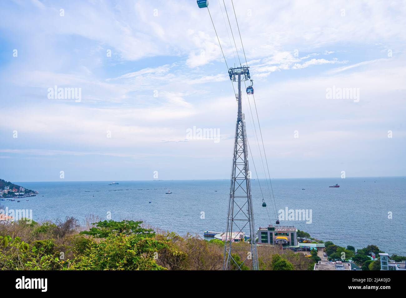 Ho May cable car and station on Nui Lon mountain in Vung Tau city and ...