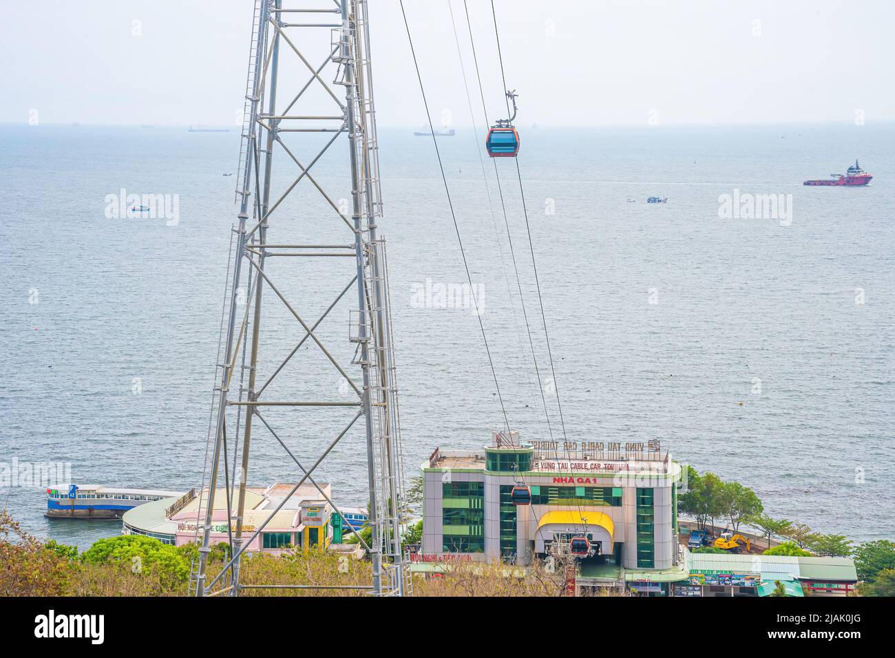Ho May cable car and station on Nui Lon mountain in Vung Tau city and ...