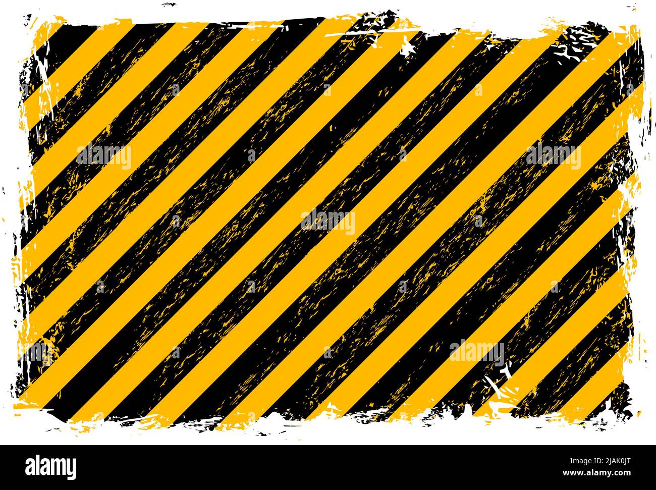 Grunge yellow and black stripes, industrial warning frame, vector caution background. Safety ...