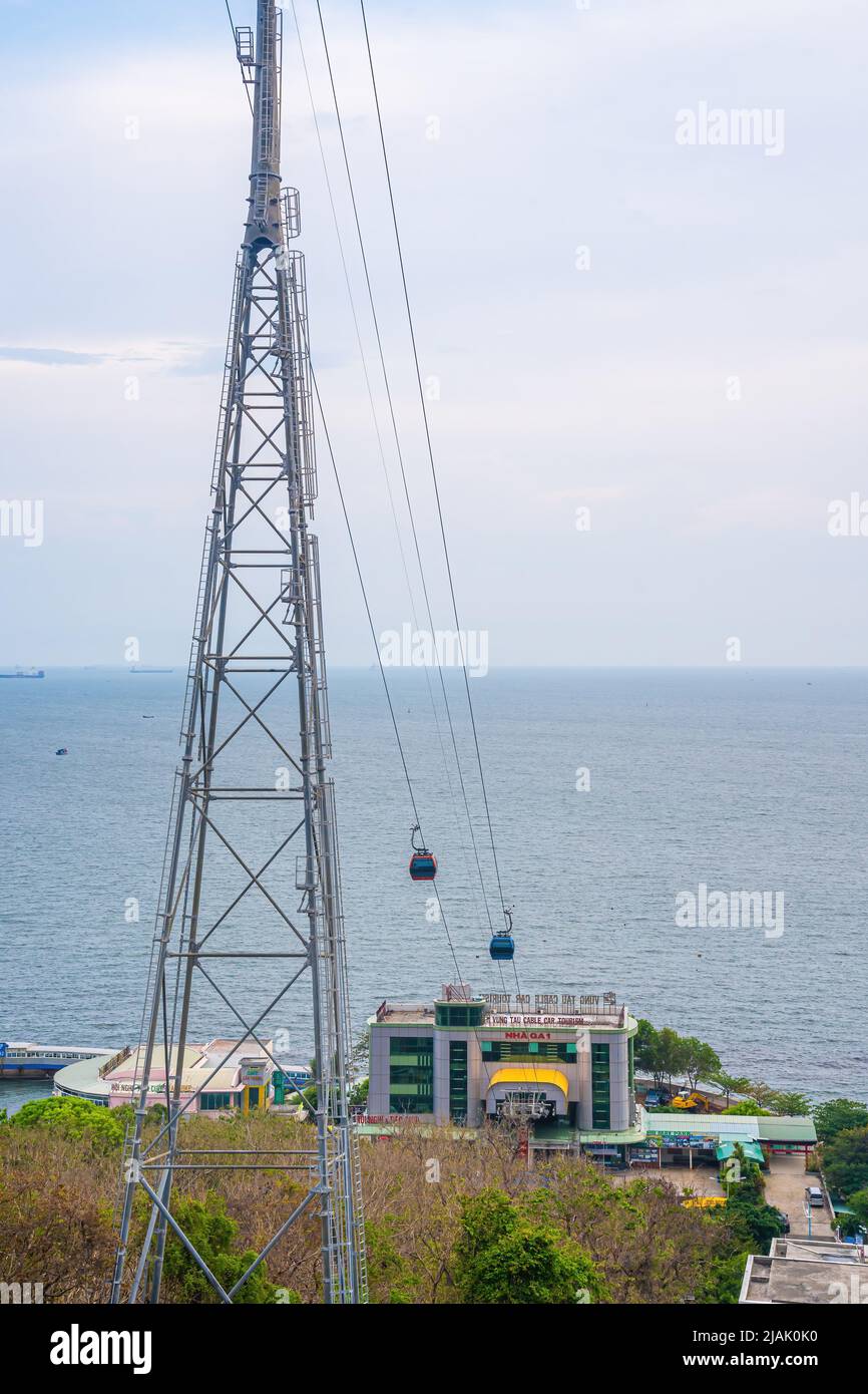 Ho May cable car and station on Nui Lon mountain in Vung Tau city and ...