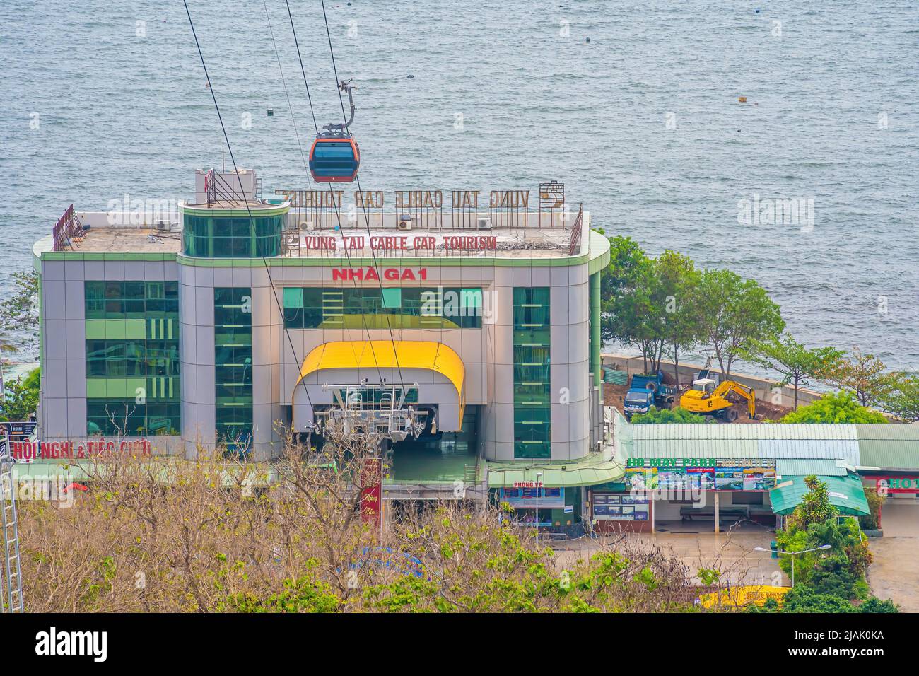 Ho May cable car and station on Nui Lon mountain in Vung Tau city and ...