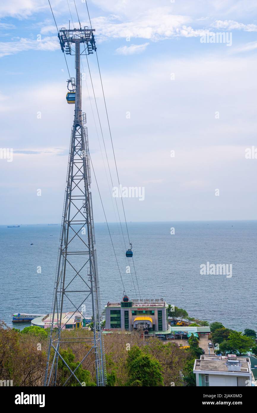 Ho May cable car and station on Nui Lon mountain in Vung Tau city and ...