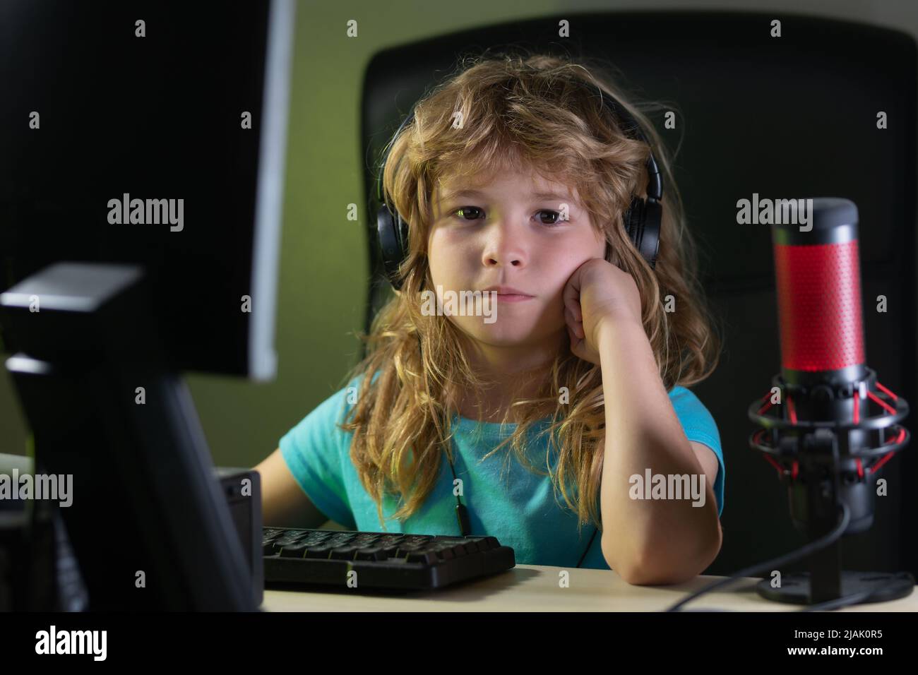 Child computer late night neon hi-res stock photography and images - Alamy