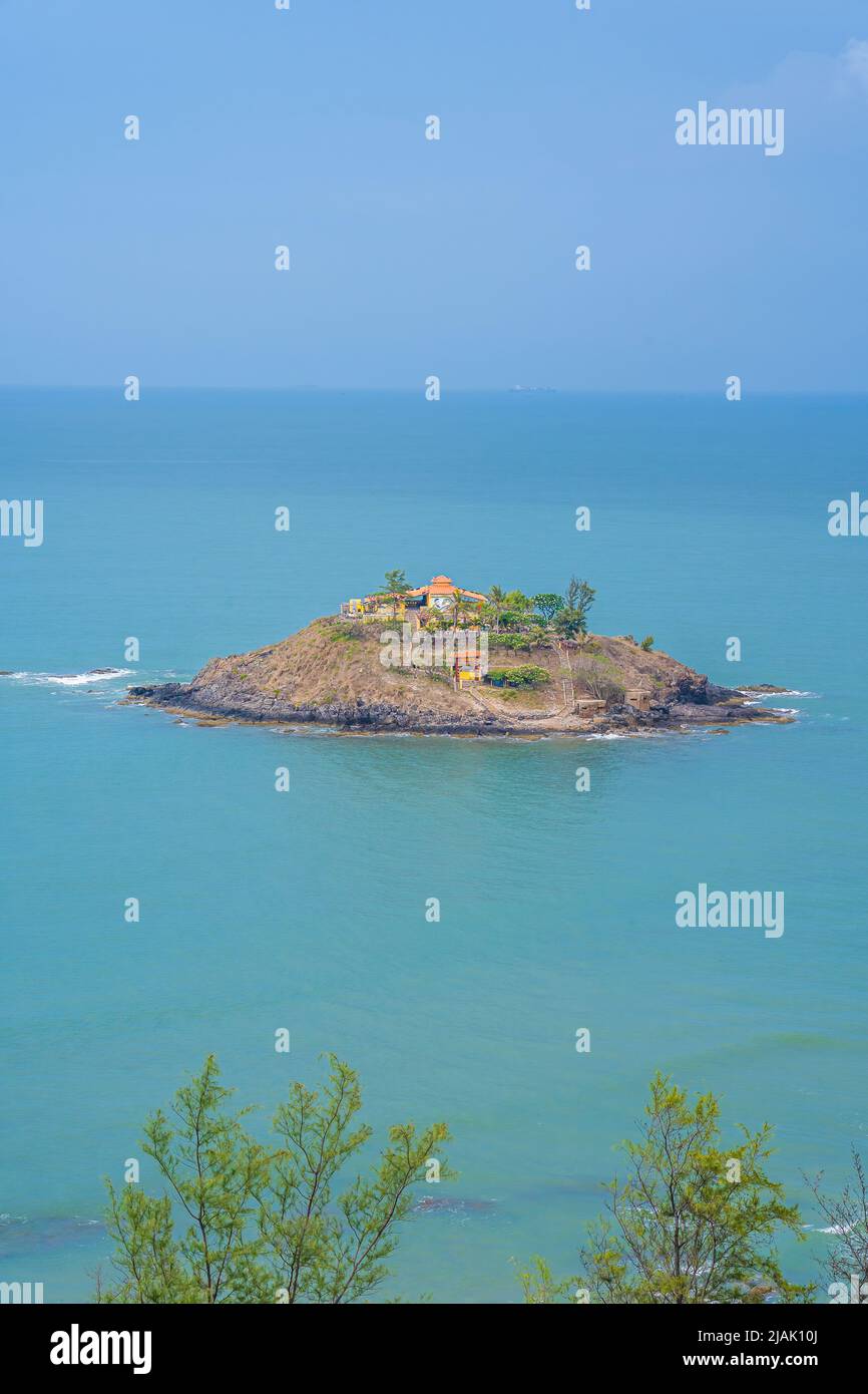 Beautiful sunset view of Hon Ba temple (Vietnamese language is Mieu Hon ...