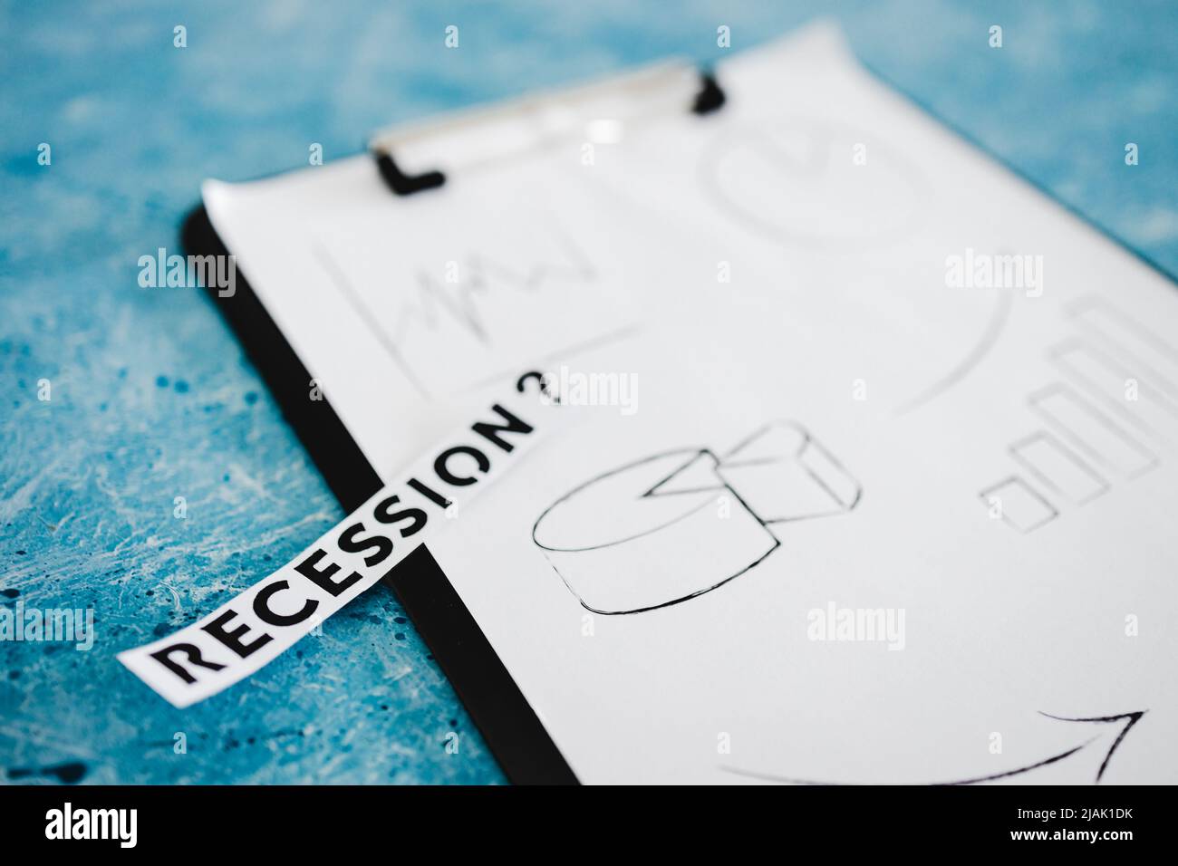 recession and stagnating economy conceptual image with text next to ...