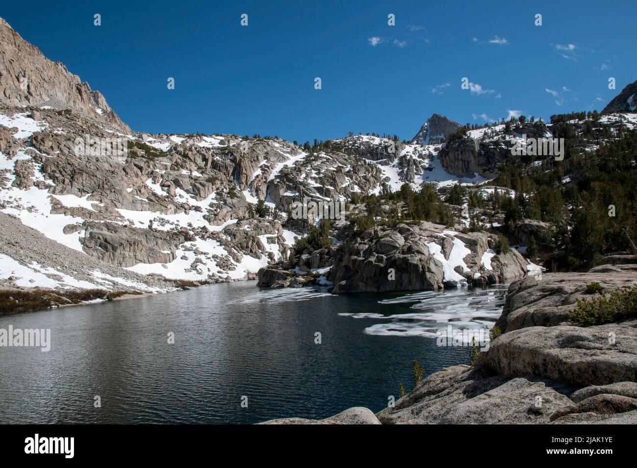 Donkey Lake is one of many alpine lakes in the Eastern Sierra of Inyo ...