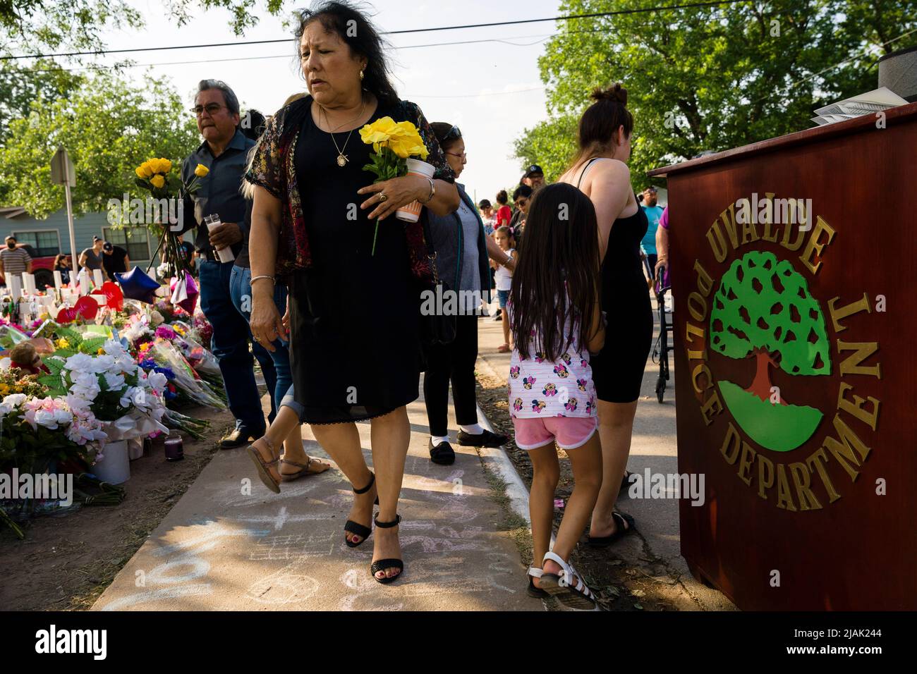 Uvalde, Texas, USA. 30th May, 2022. A podium for Uvalde Police ...