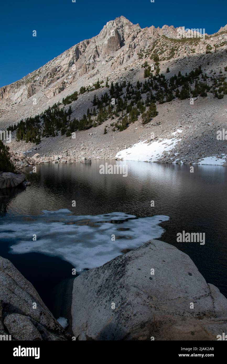 Donkey Lake is one of many alpine lakes in the Eastern Sierra of Inyo ...