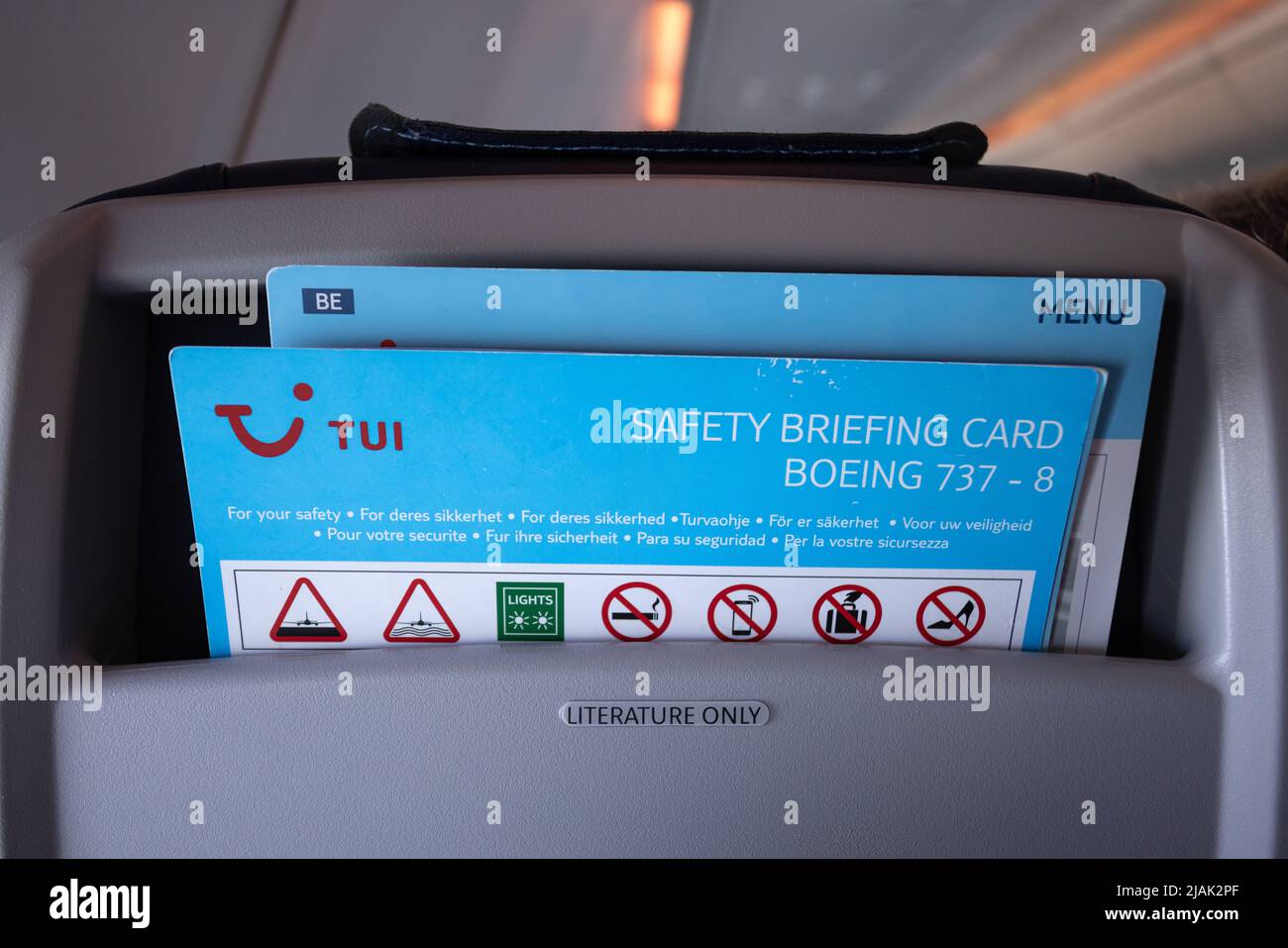 Aircraft safety instruction card hi-res stock photography and images ...