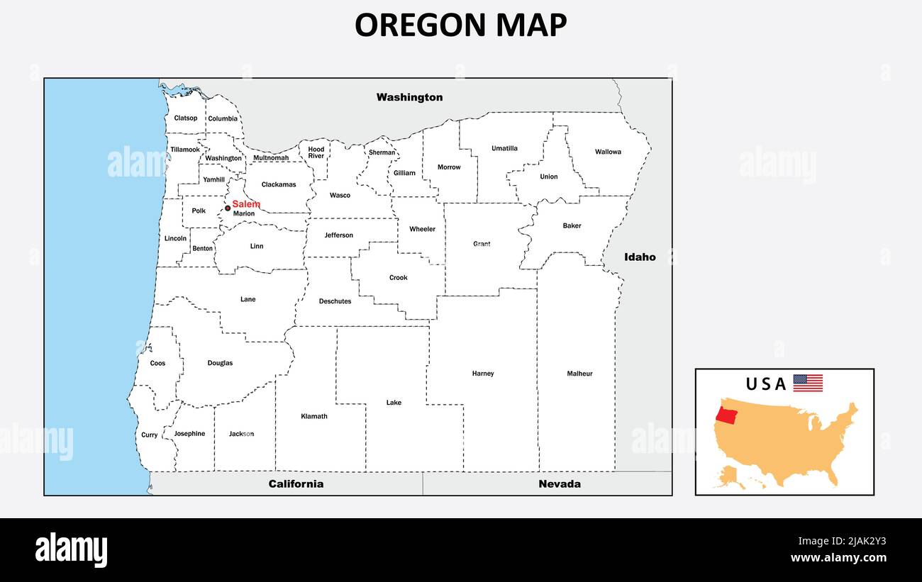 Oregon Map Political at Sherry Powers blog