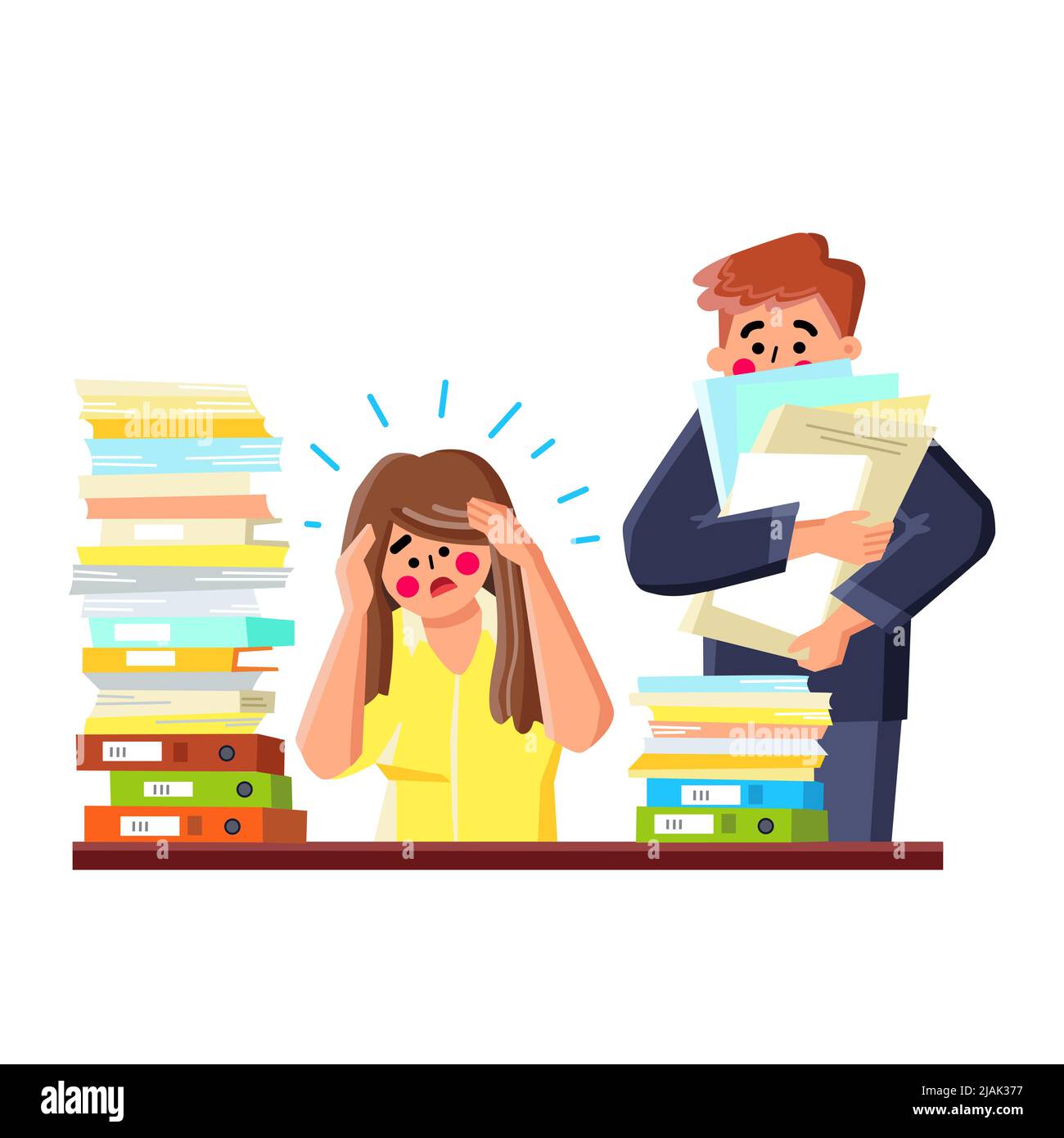 Chaos In Office And Overworked Managers Vector Stock Vector Image & Art ...