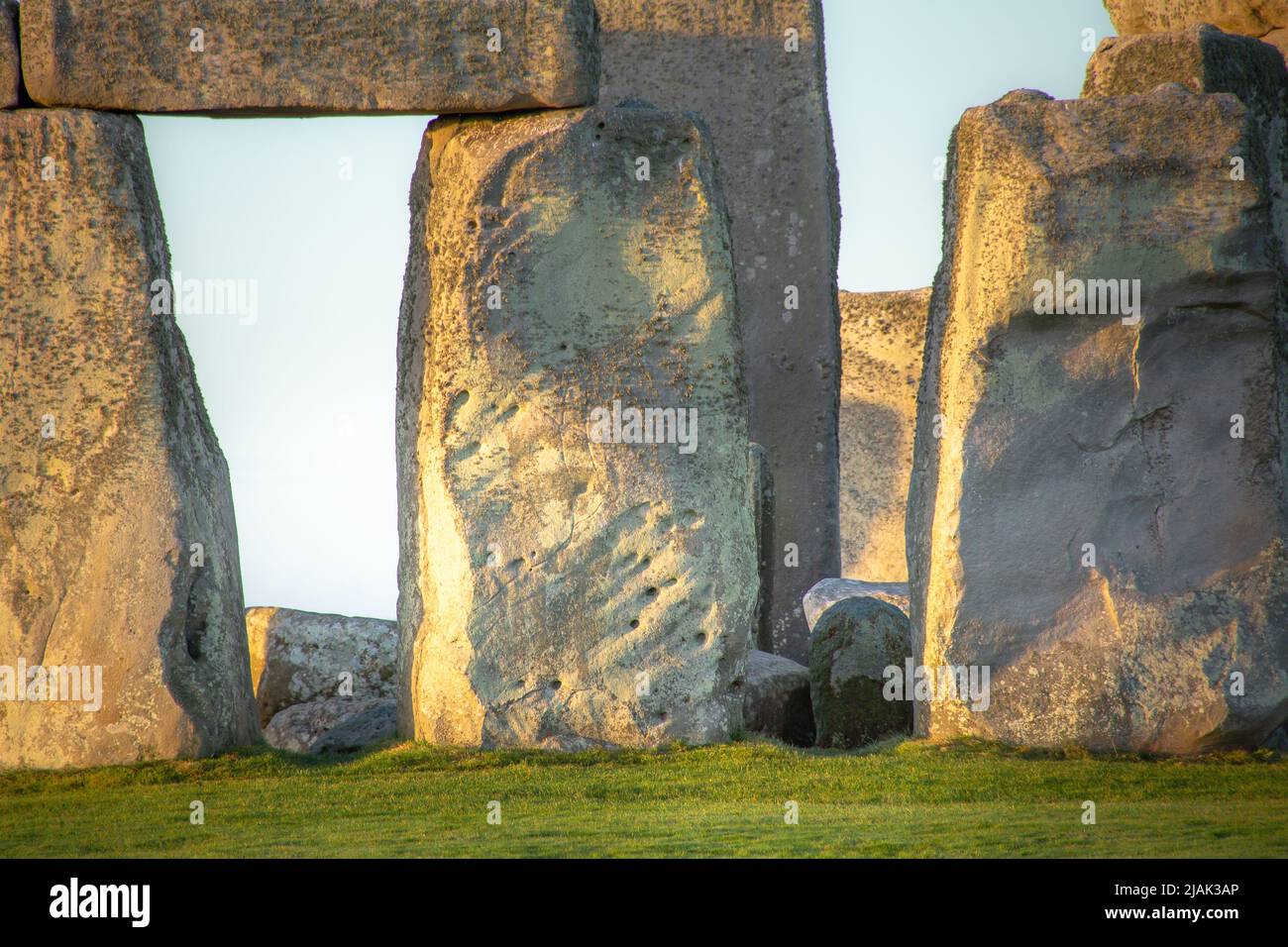 Stonehenge close up of the rocks. English historical landmark Stock ...