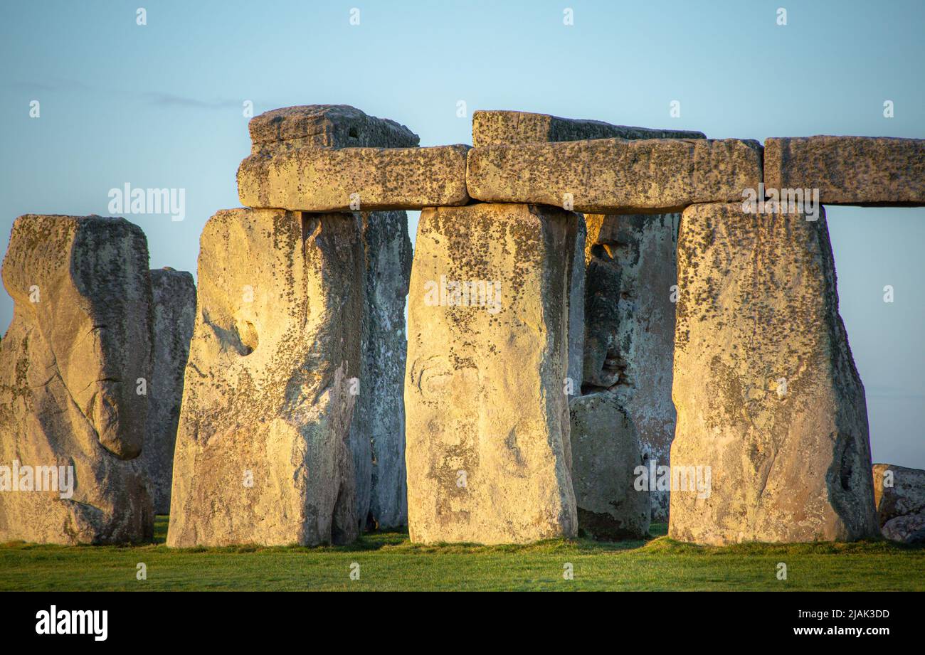 Stones and rocks from Stonehenge, a prehistoric landmark in the English ...