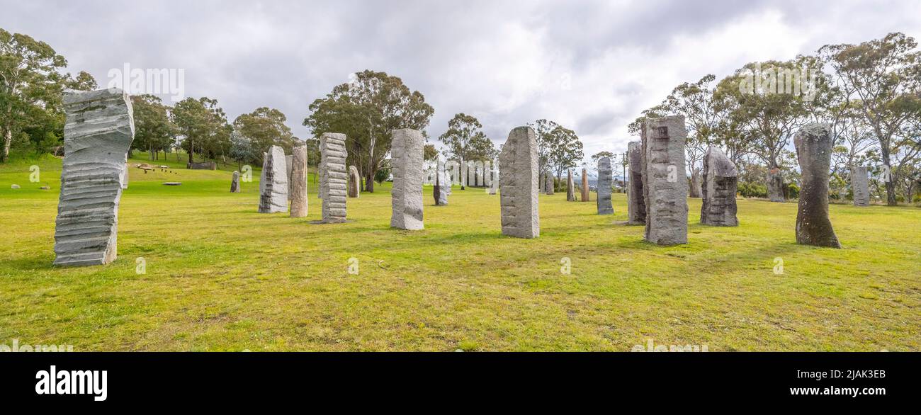 The Australian Standing Stones, errected in 1992 in Glen Innes, the ...
