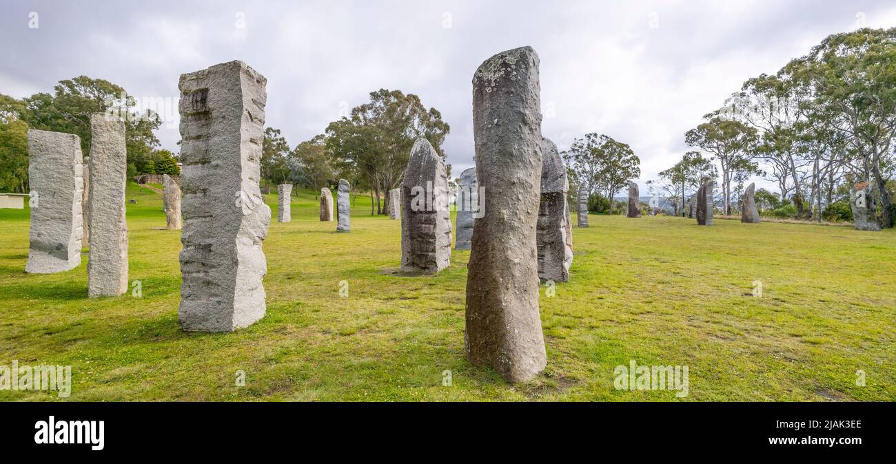 The Australian Standing Stones, errected in 1992 in Glen Innes, the ...