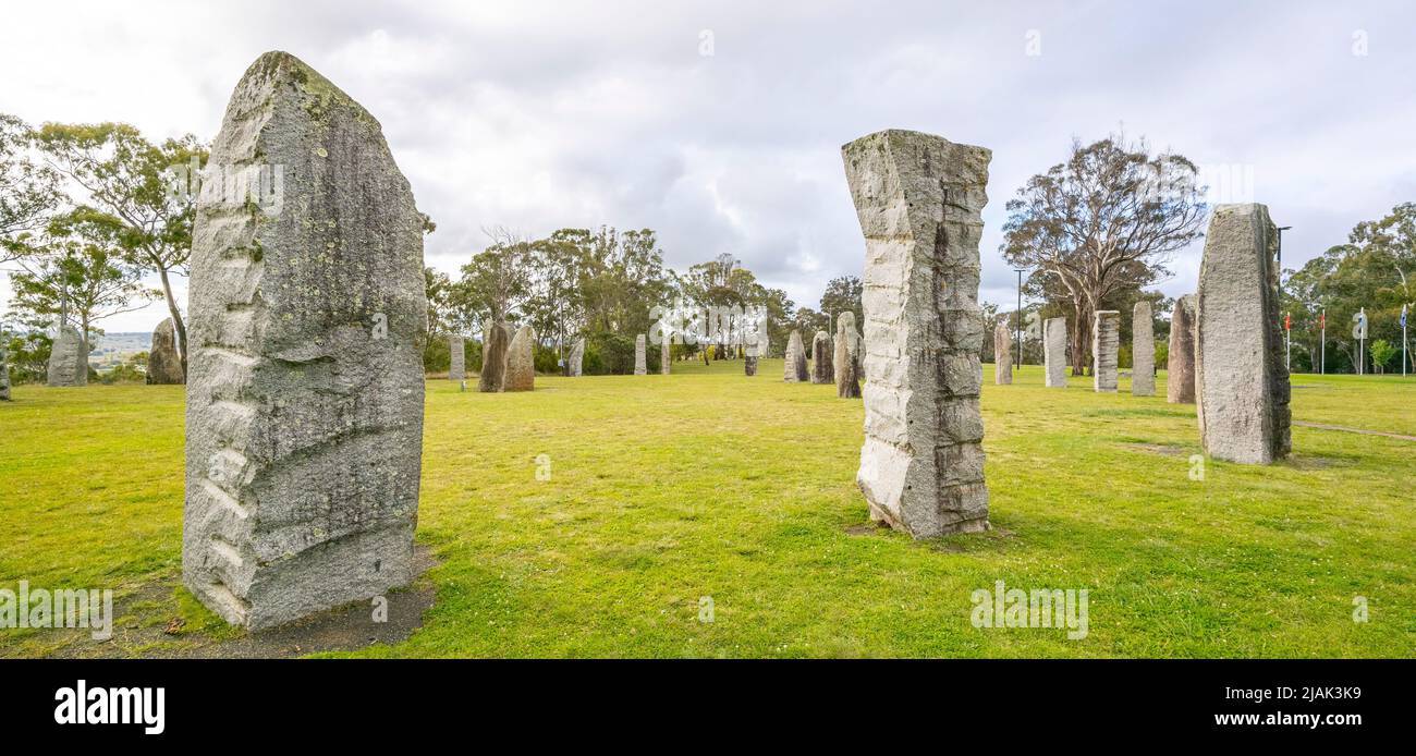 The Australian Standing Stones, errected in 1992 in Glen Innes, the ...