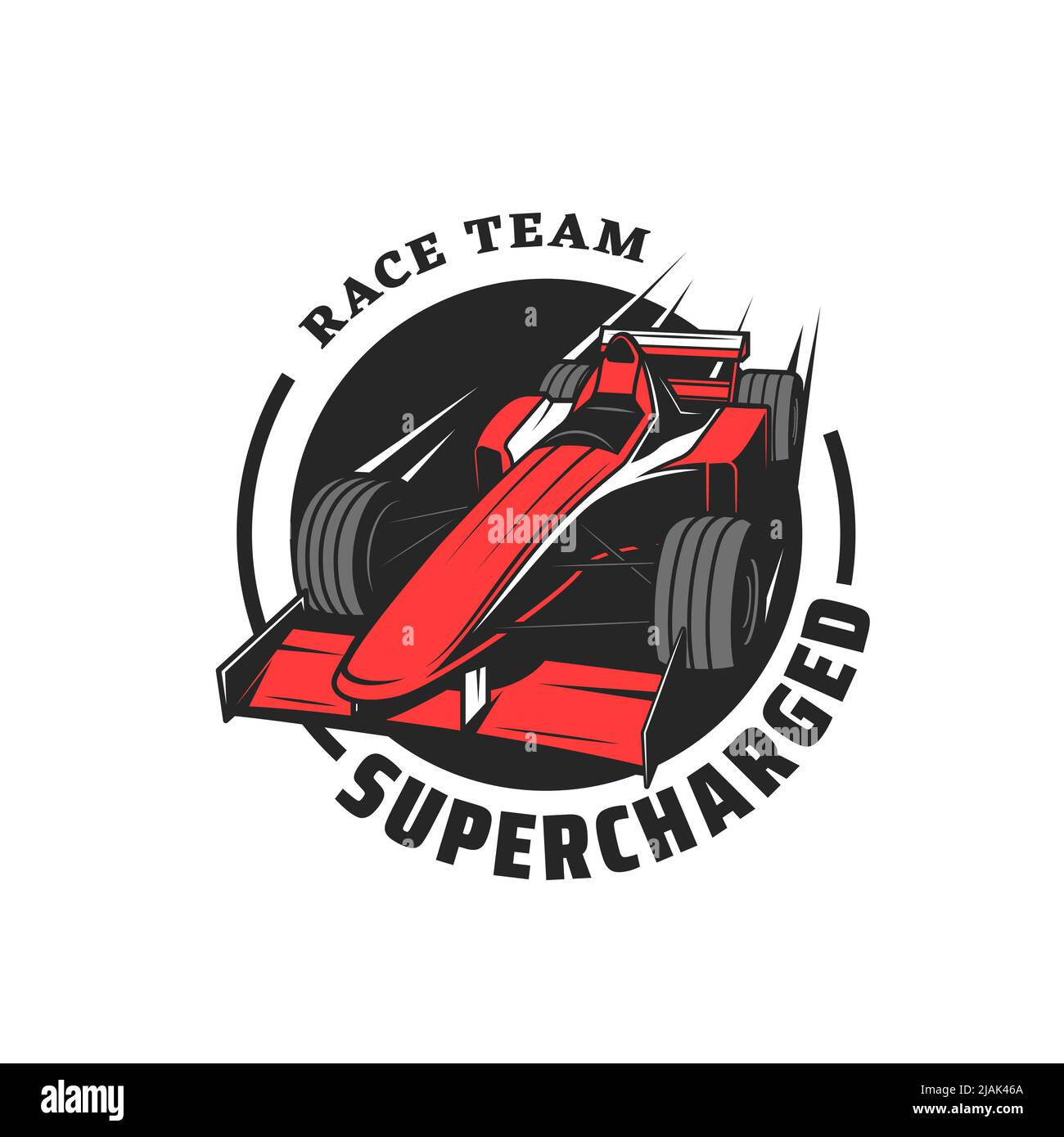 Racing icon with formula one car. Motorsport professional club or team ...