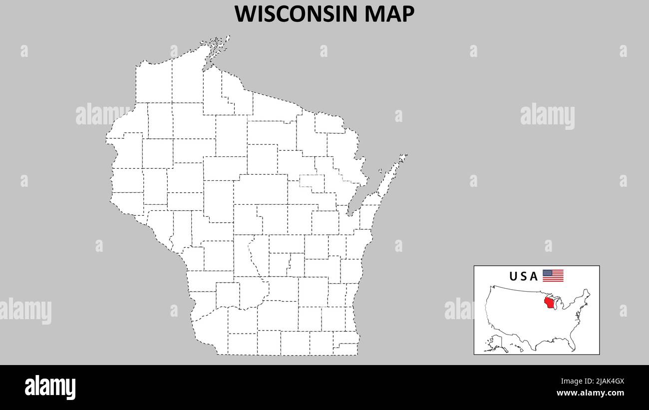 Political map of wisconsin hi-res stock photography and images - Alamy