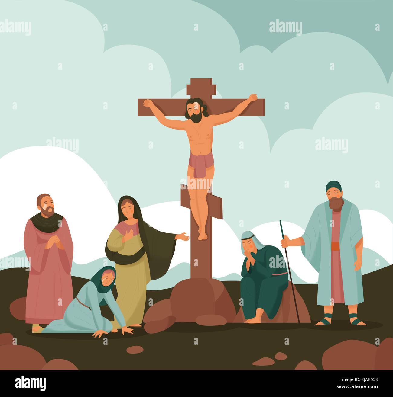 Christ bible story crucifixion composition the hill on which christ was ...