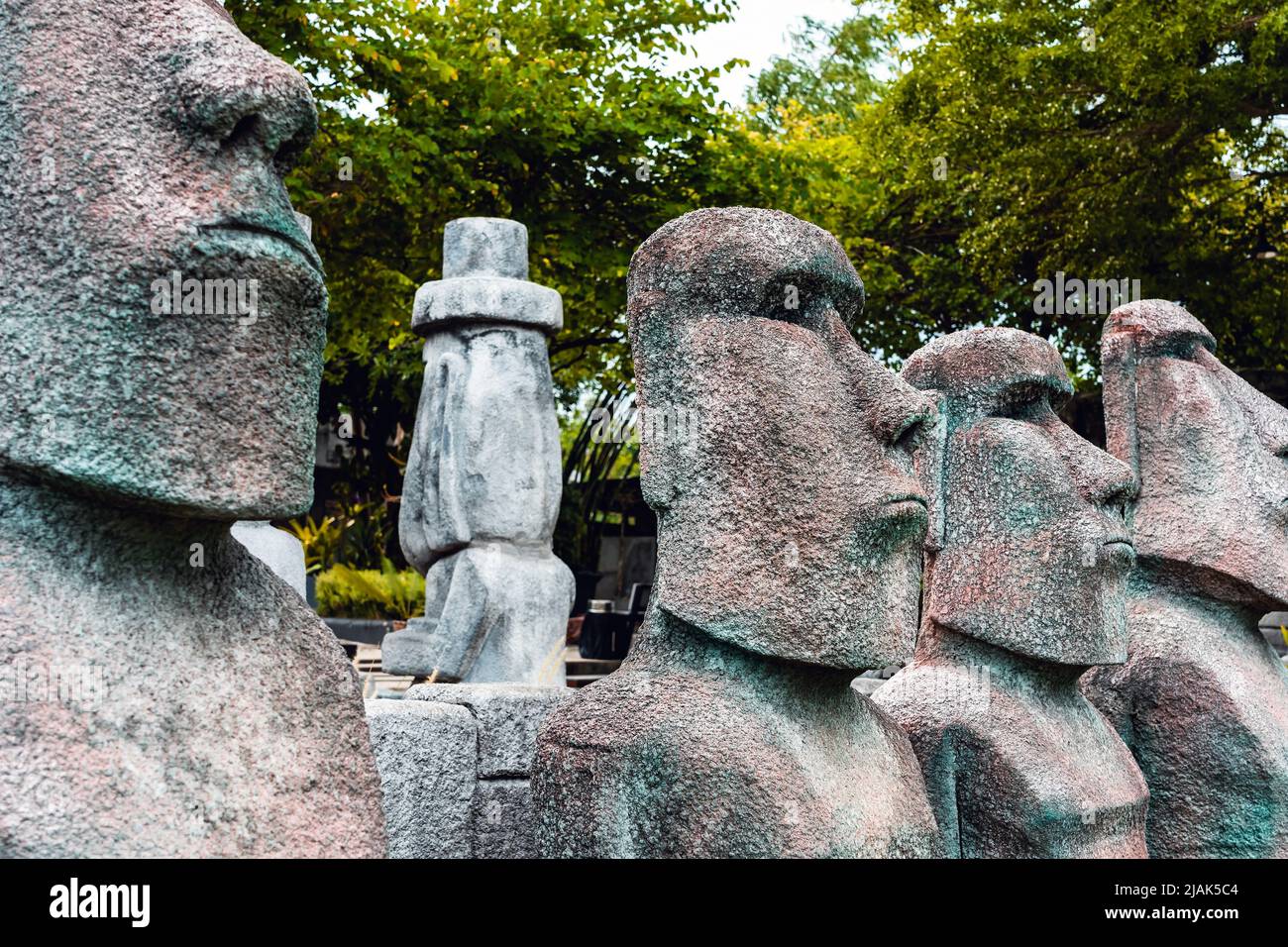 RATCHABURI, THAILAND-MAY 12, 2019 : Beautiful Moai imitation of the ...