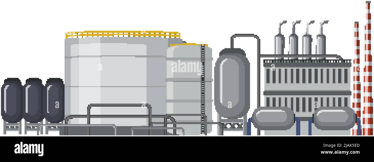 Oil industry factory cartoon design illustration Stock Vector Image ...