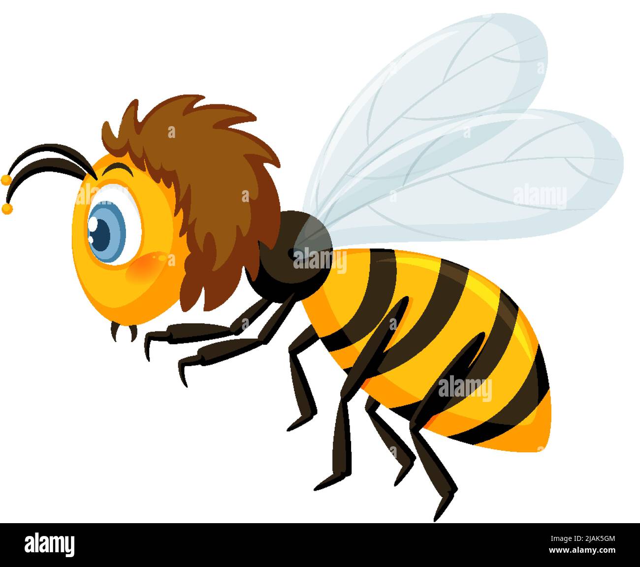 Side view of a bee in cartoon style illustration Stock Vector Image ...