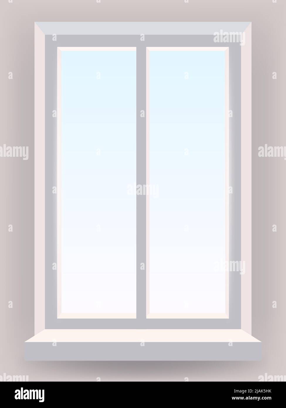 Plastic Window in interior. Vector illustration template realistic ...