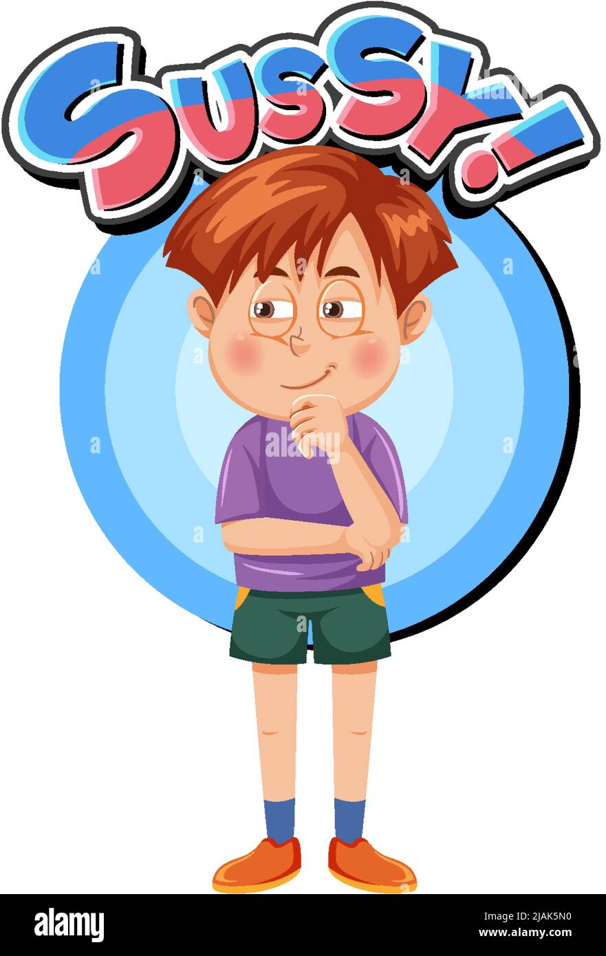 Playful cartoon character with word expression illustration Stock ...