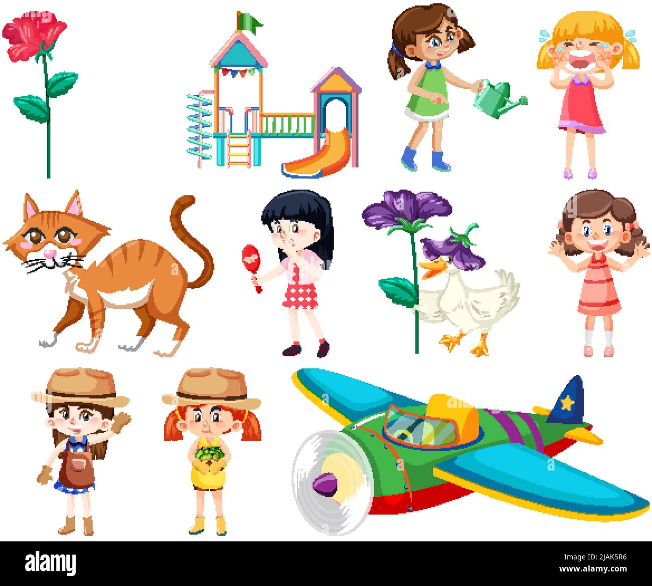 Group of kids playing outside Cut Out Stock Images & Pictures - Alamy
