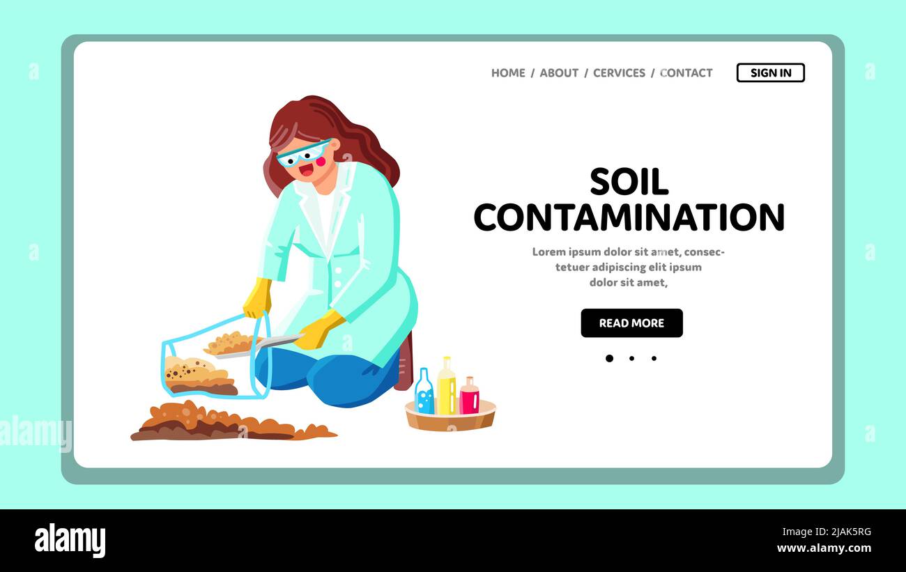 Soil Contamination Researching And Analysis Vector Stock Vector Image ...
