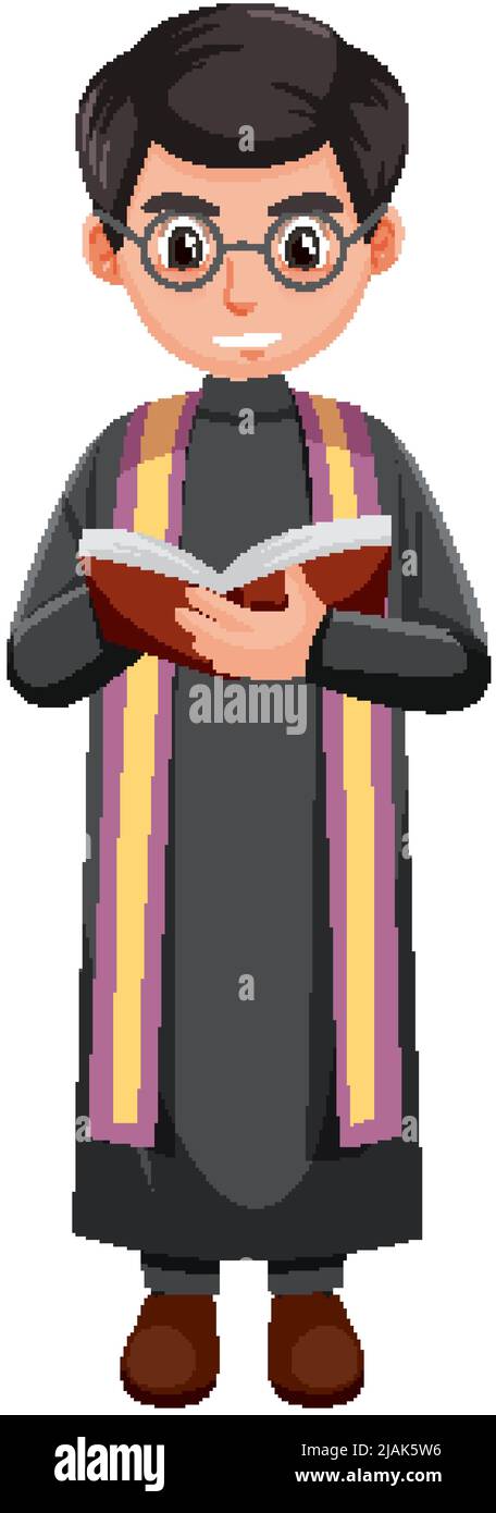 Priest cartoon character isolated illustration Stock Vector Image & Art ...