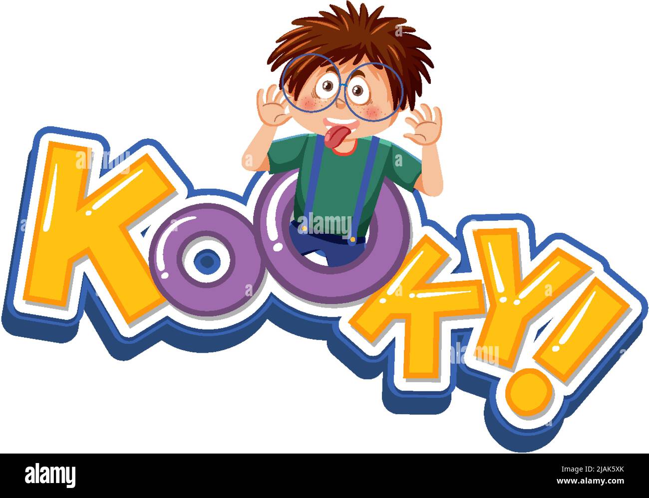 Playful cartoon character with word expression illustration Stock ...