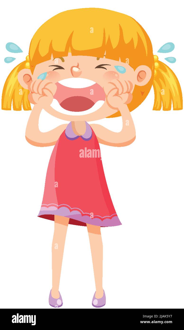 A girl in red dress crying illustration Stock Vector Image & Art - Alamy