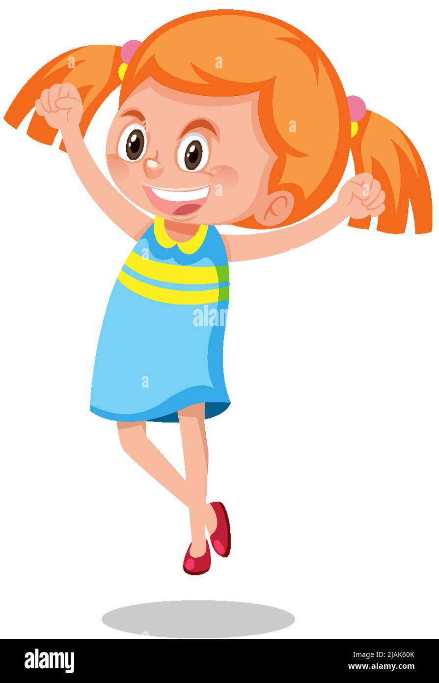 Happy girl cartoon character illustration Stock Vector Image & Art - Alamy
