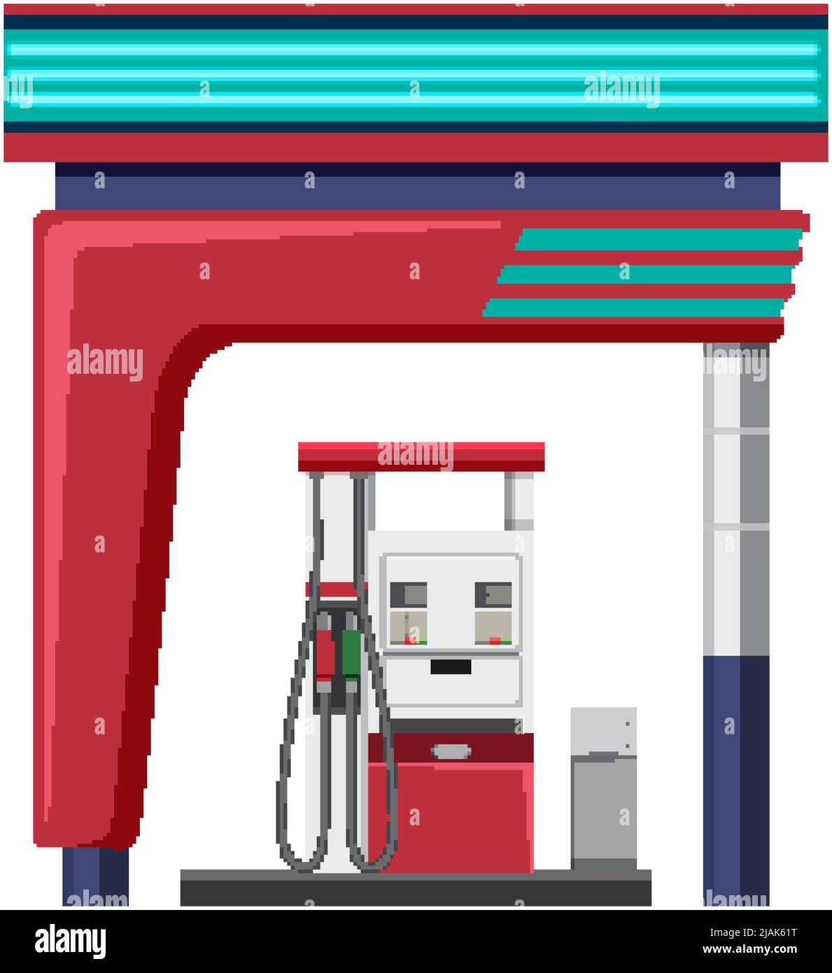 Gas station with petrol pump illustration Stock Vector Image & Art - Alamy