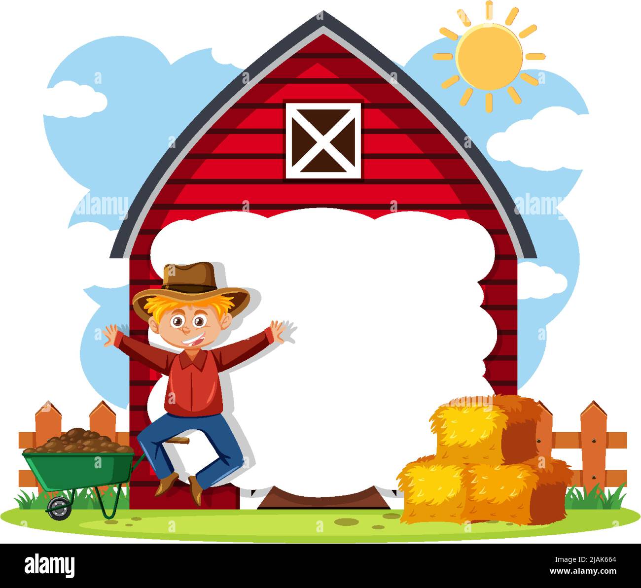 Barn house banner with farm theme illustration Stock Vector Image & Art ...