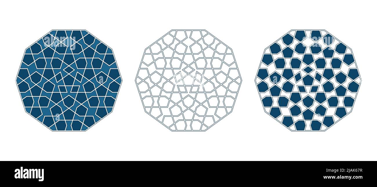 Persian geometric mosaic rosettes for Ramadan card Stock Vector Image ...