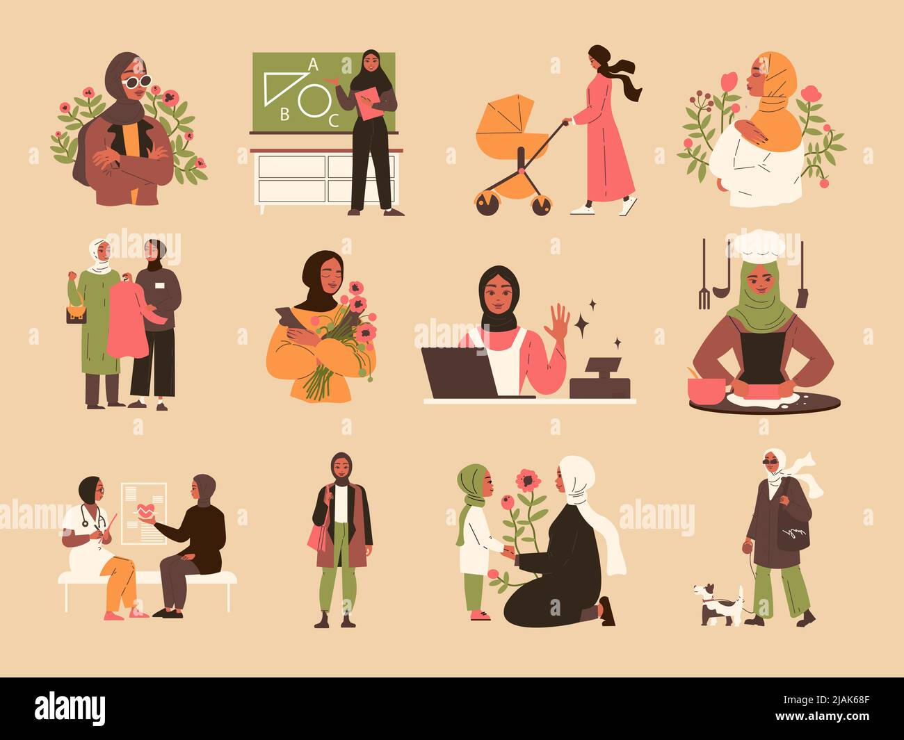 Muslim family cooking Stock Vector Images - Alamy