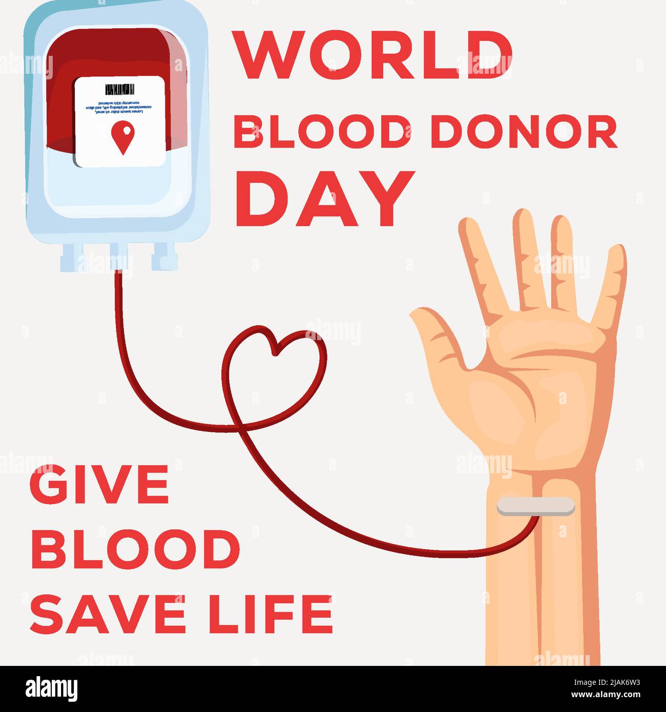 blood donor day illustration with hand donating blood Stock Vector ...