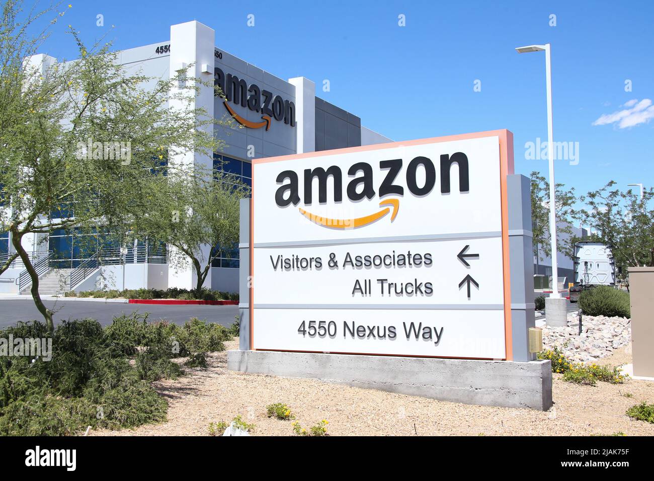 North Las Vegas, United States. 30th May, 2022. A sign directs traffic ...