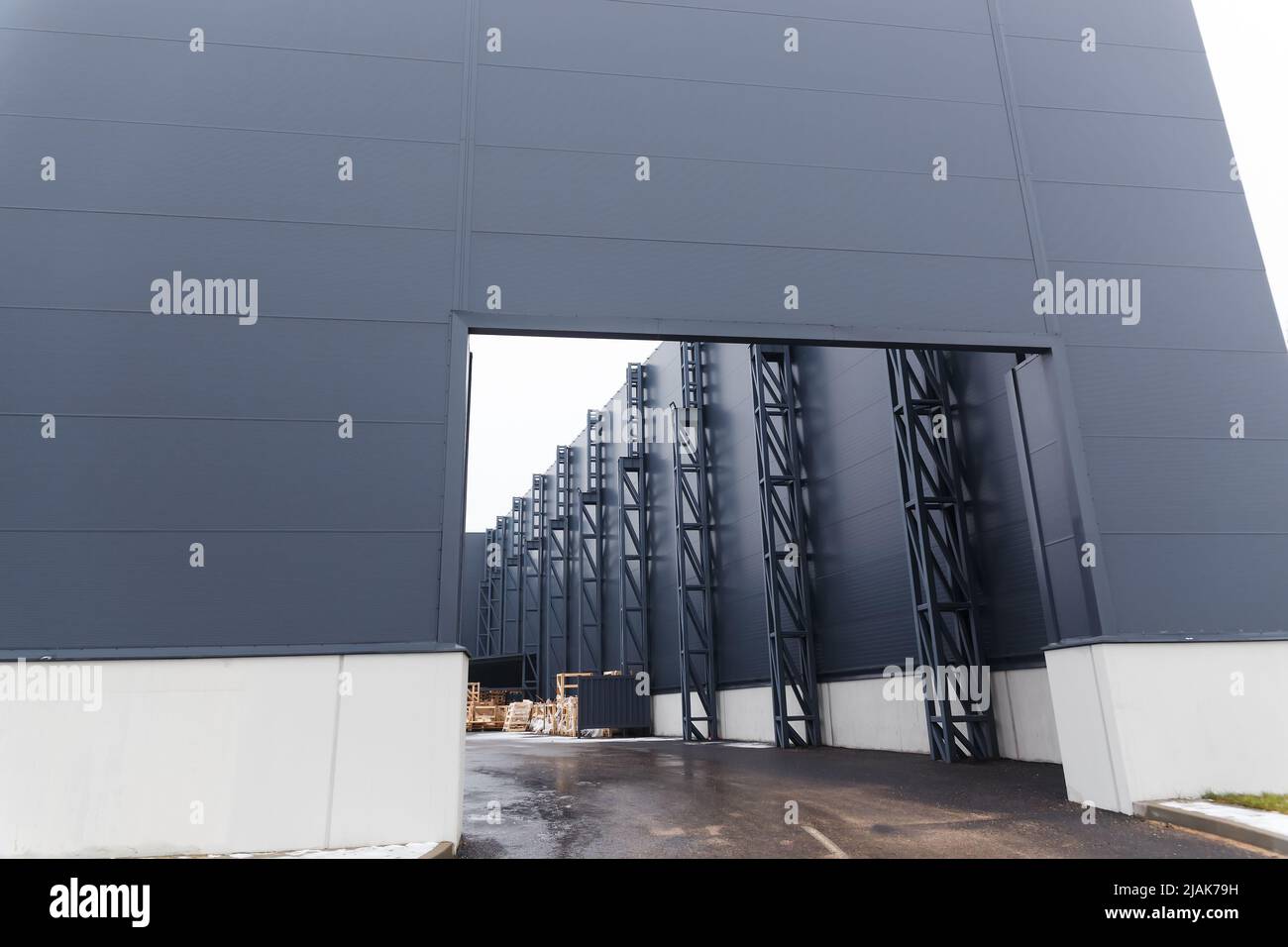 Entry in a distribution warehouse with cargo doors for loading goods ...