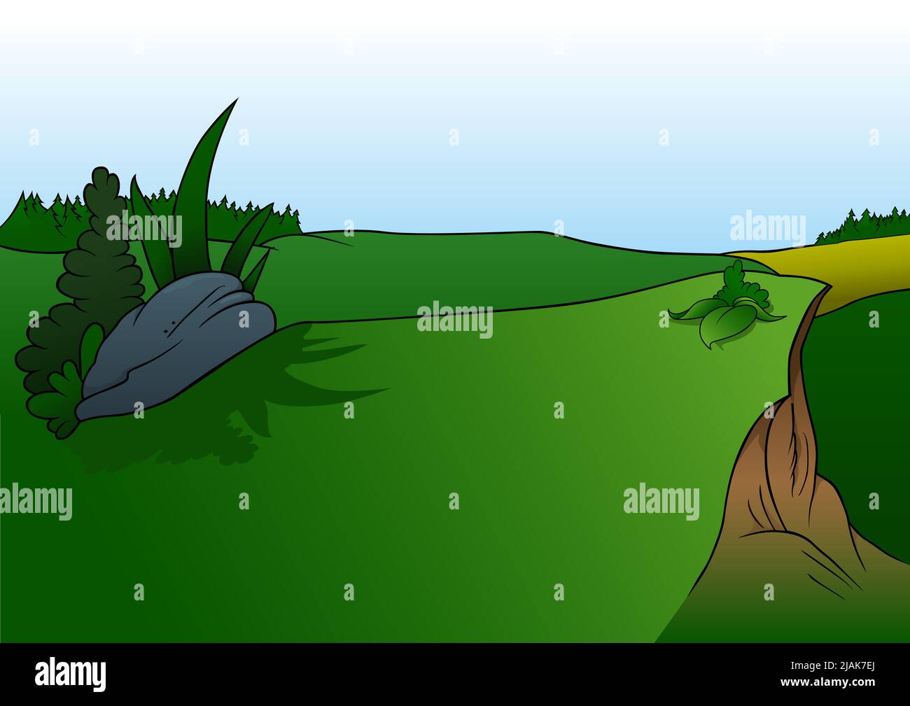 Landscape with Grassy Slope Stock Vector Image & Art - Alamy