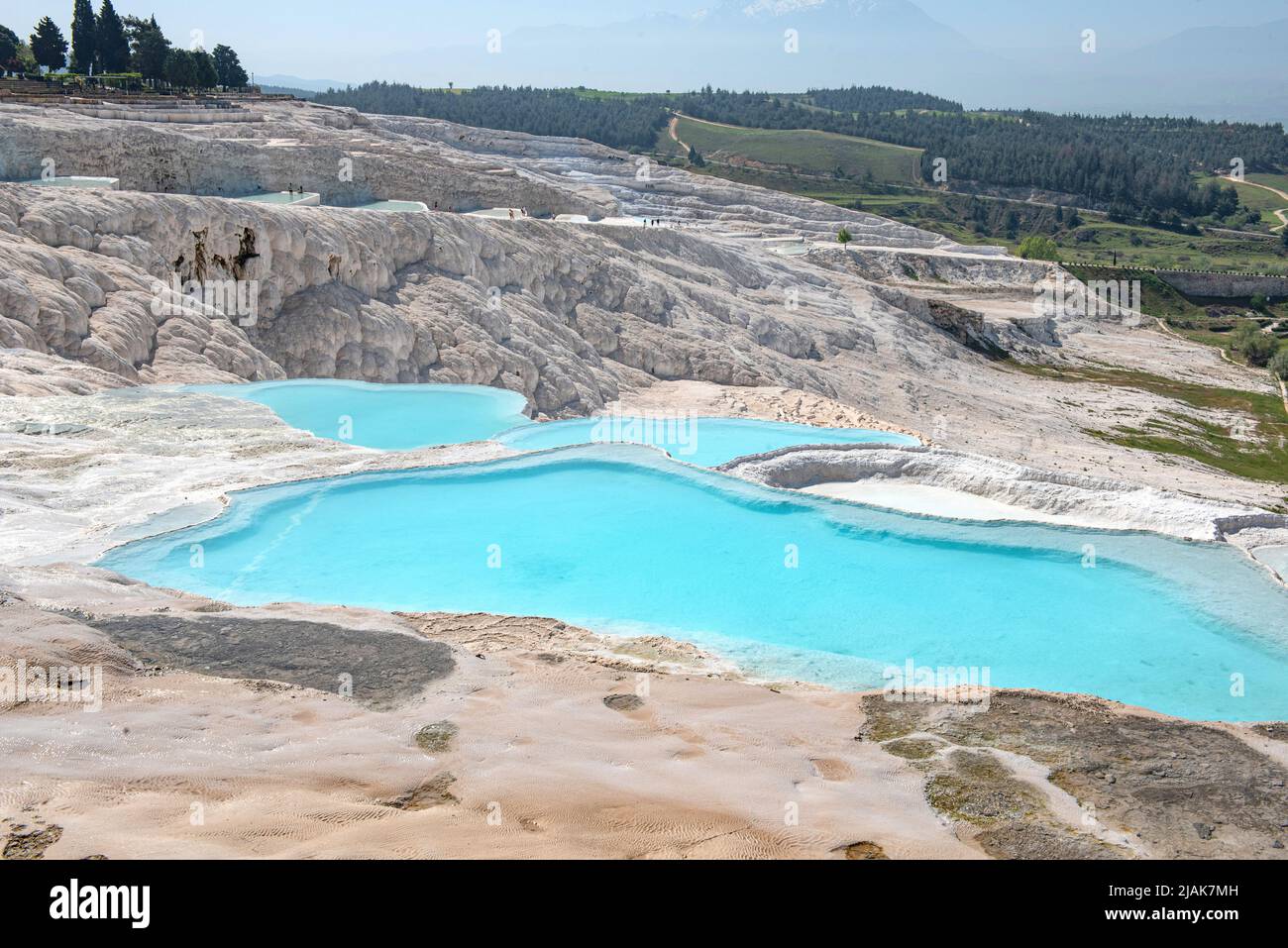 Stunning aqua blue pools of natural mineral rich spring water with many ...
