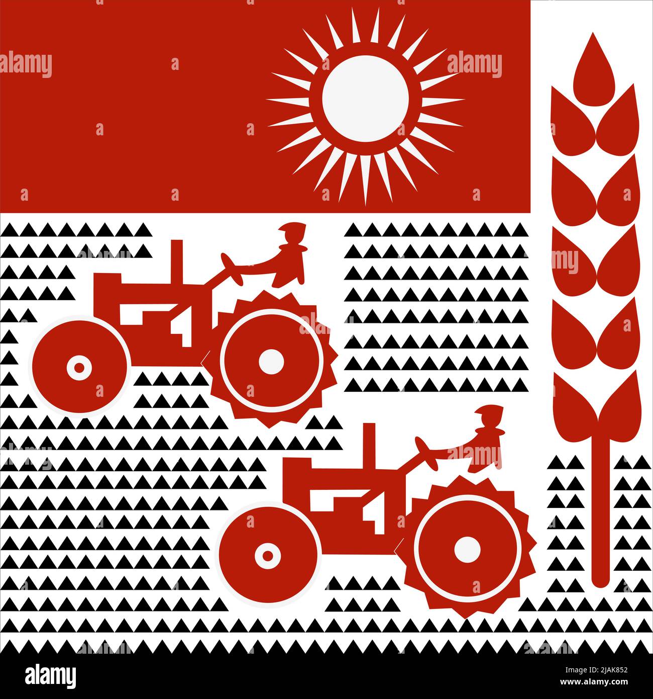 Agriculture concept. Tractor plows the field. The process of tillage ...