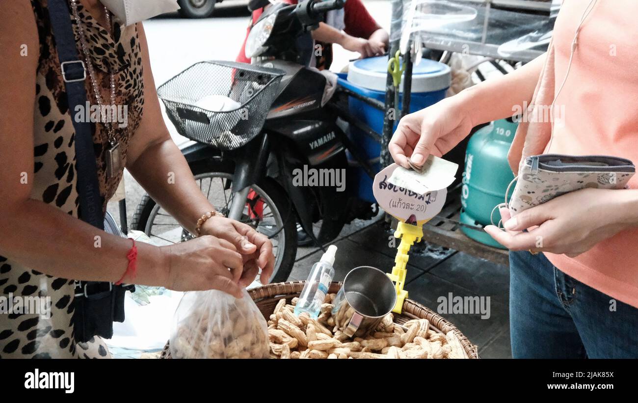 Money Changing Hands Street Vendors Selling Peanuts Cash and Carry ...