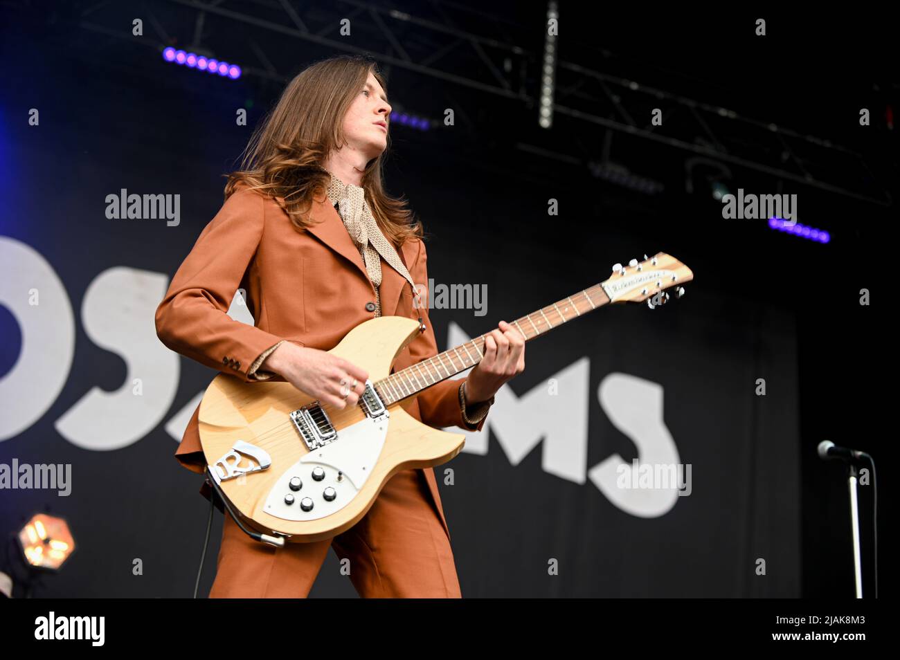 Tom Ogden of Blossoms Pop band performs live on stage at the Tramlines Festival in Sheffield ...
