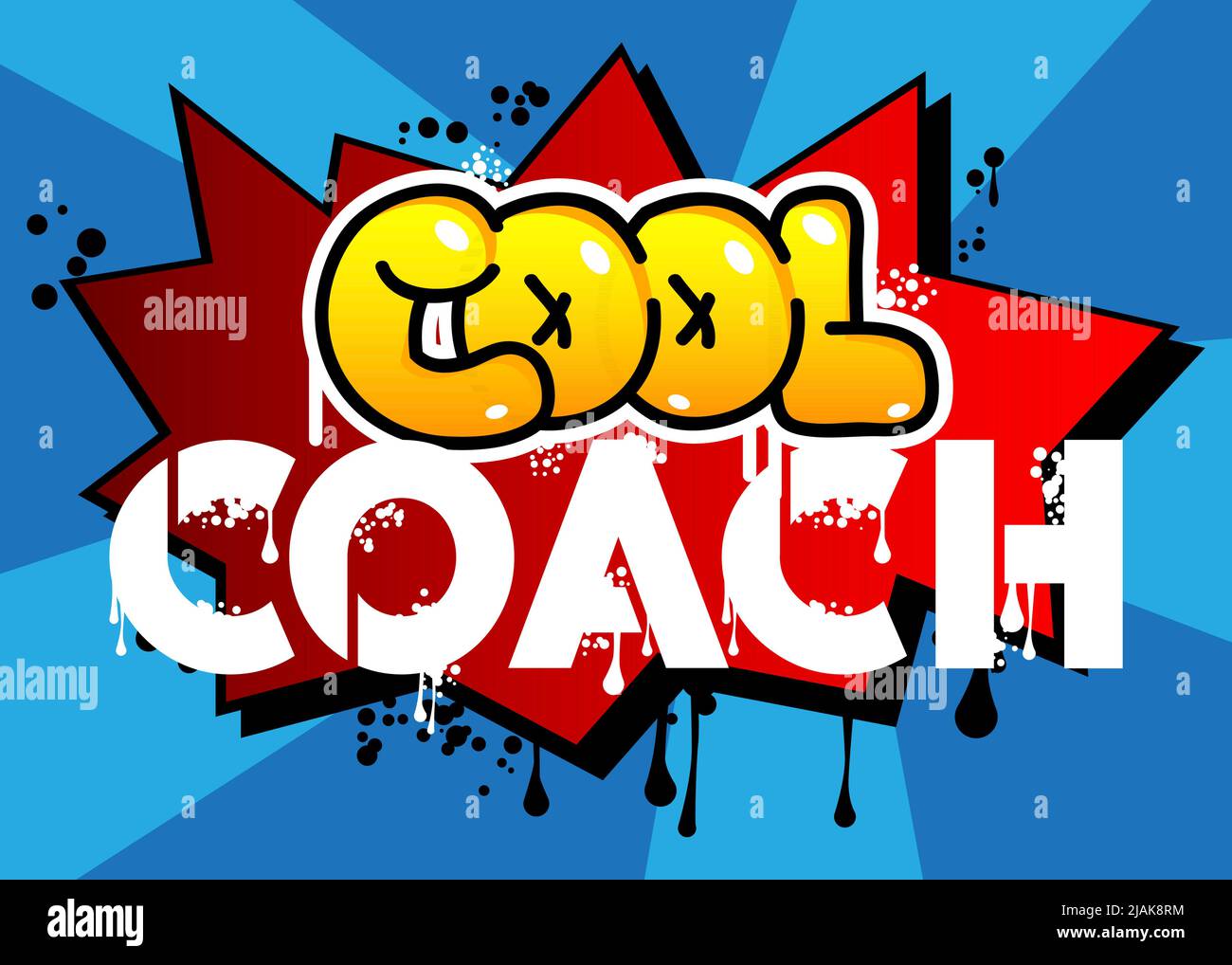 Coach. Graffiti tag. Abstract modern street art decoration performed in ...