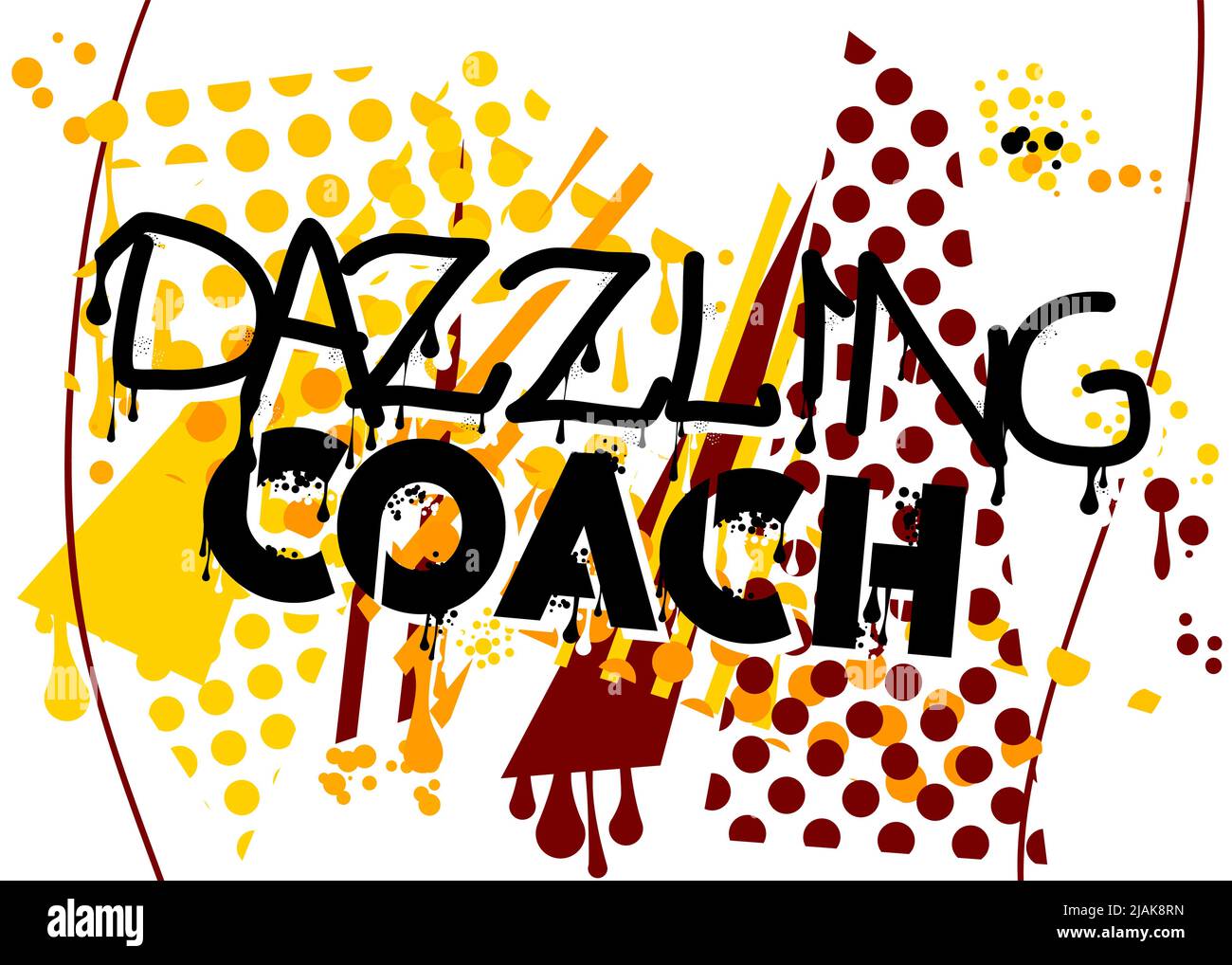 Coach. Graffiti tag. Abstract modern street art decoration performed in ...