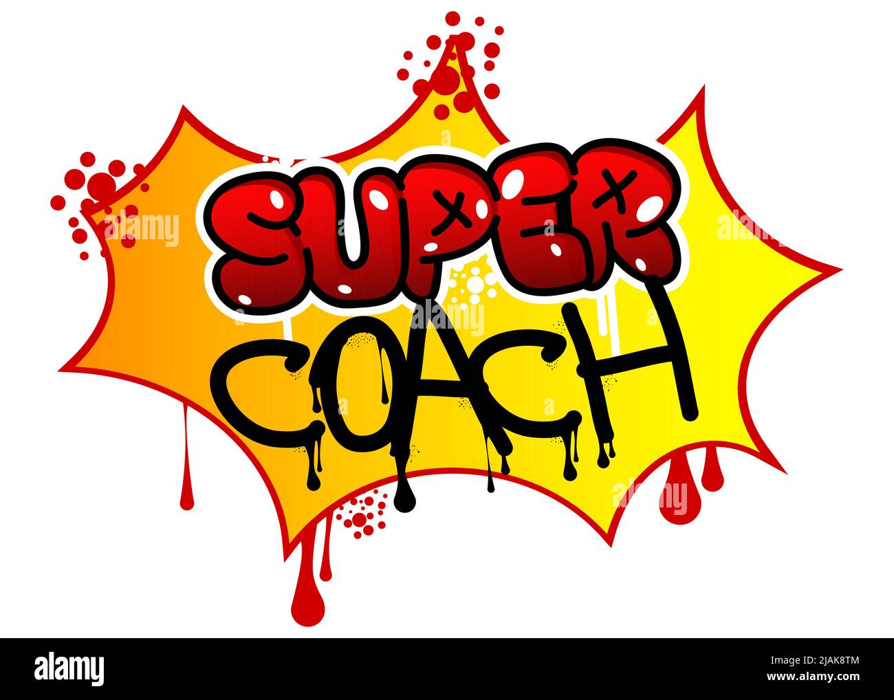 Coach. Graffiti tag. Abstract modern street art decoration performed in ...